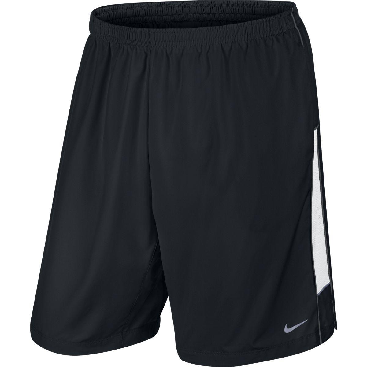Nike Mens 9" Woven Warm Up Short - Black/Silver - Tennisnuts.com