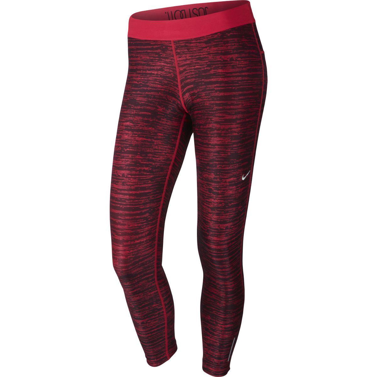 Nike Womens Printed Relay Crop Tights - Fuchsia Force/Matte Silver ...