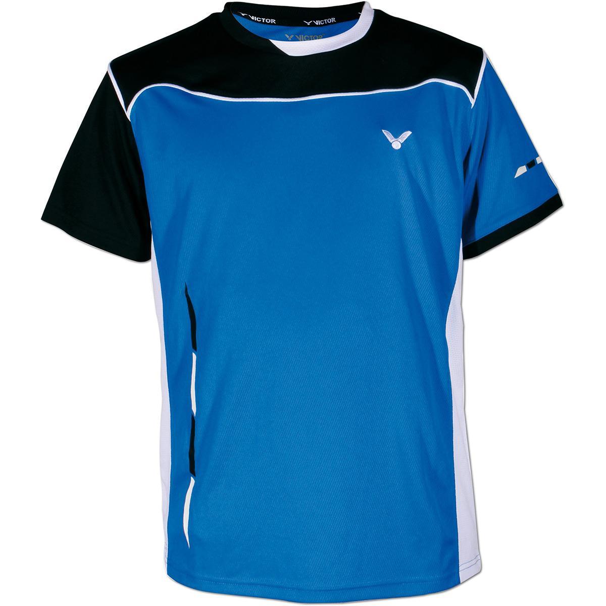 Victor Mens Team Line Tee - Blue - Tennisnuts.com