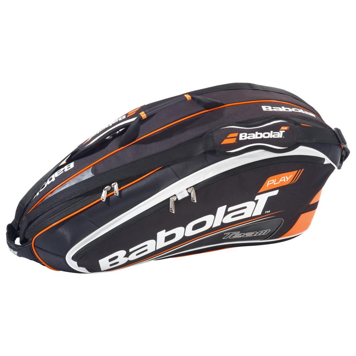 Babolat Play Team 6 Racket Tennis Bag - Black/Orange - Tennisnuts.com
