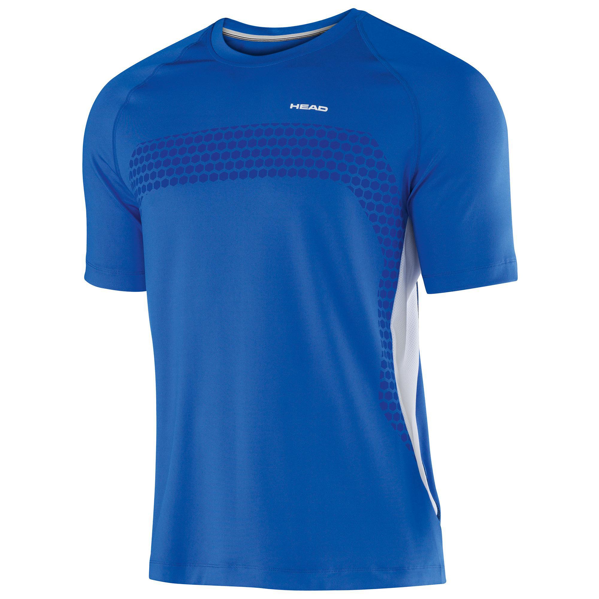 Head Mens Performance Crew Neck T-Shirt - Blue - Tennisnuts.com