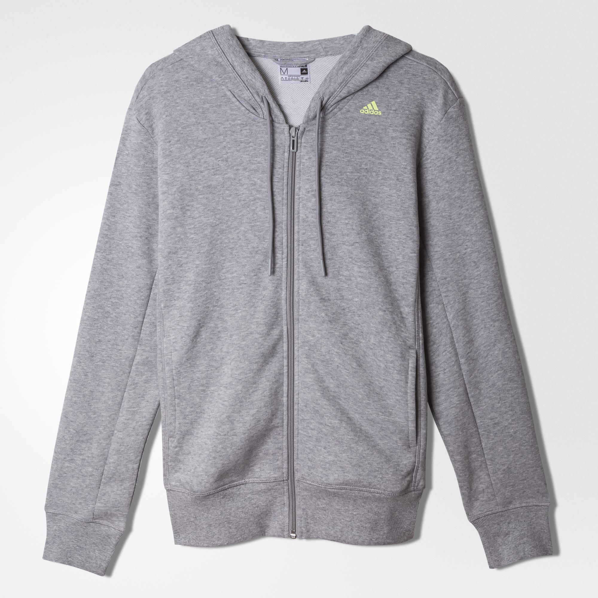 Adidas Womens Essentials Mid 3-Stripes Hoodie - Medium Grey Heather ...