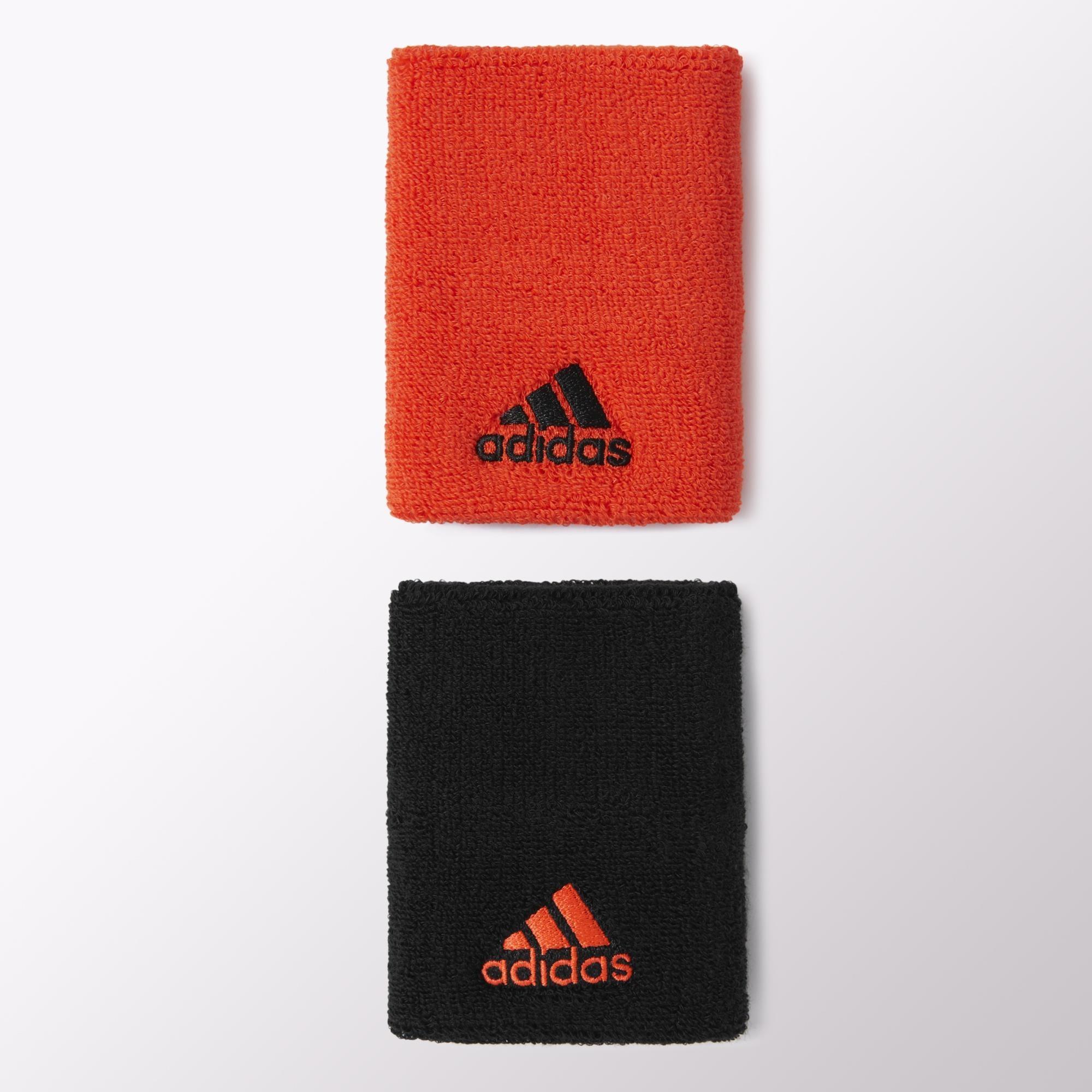 Adidas Tennis Large Wristband - Black/Solar Red - Tennisnuts.com