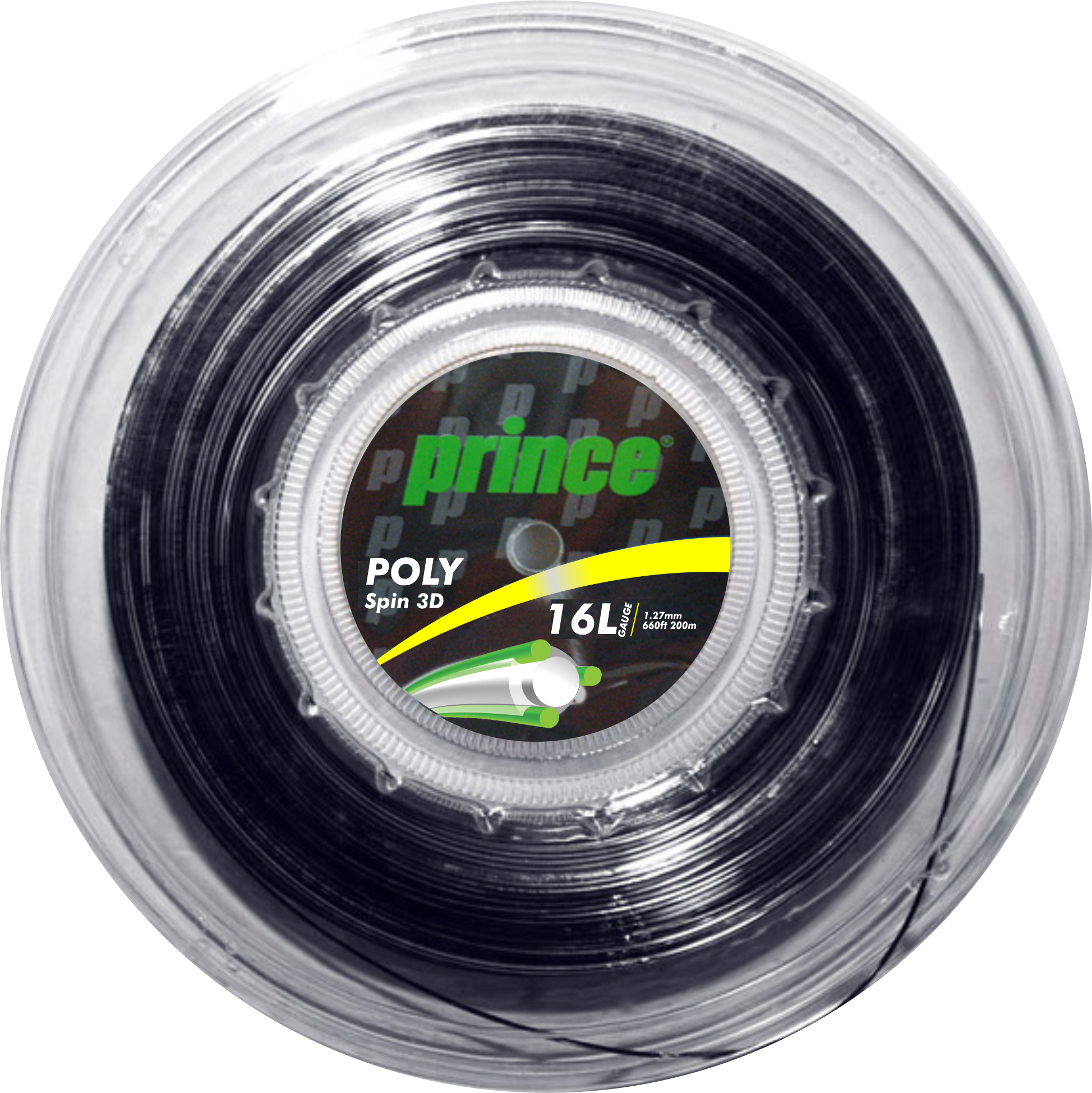 Prince Poly Spin 3D 17 200m Tennis String Reel - Black - Tennisnuts.com