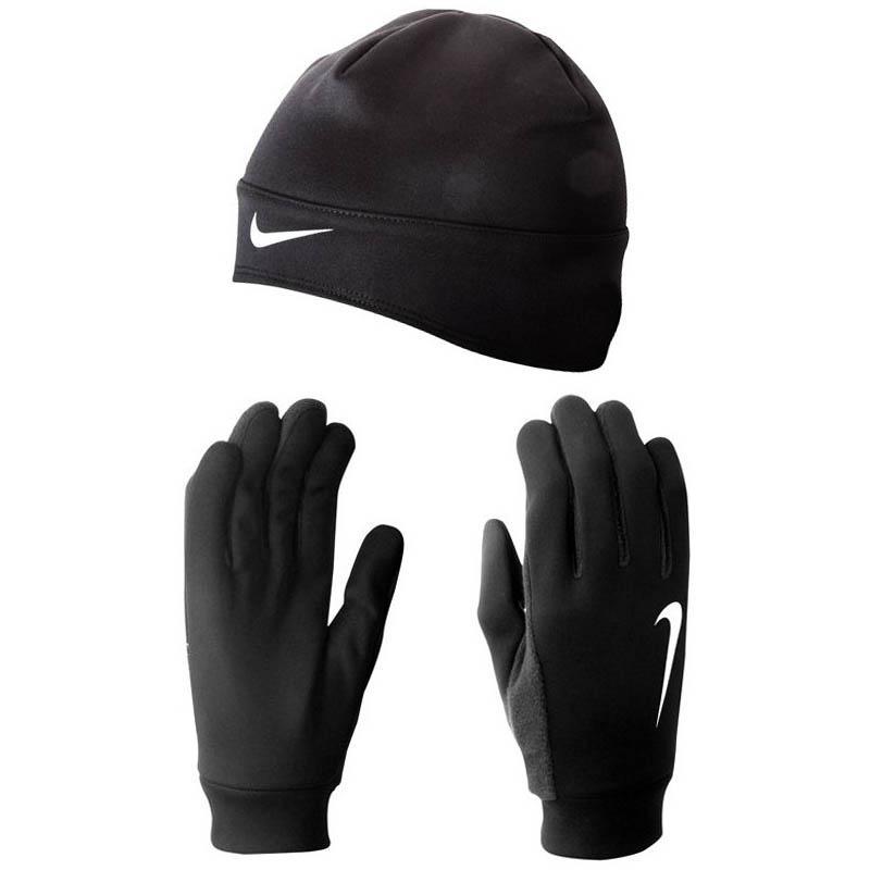 Nike Mens Dri-FIT Glove/Beanie Set - Black/Silver - Tennisnuts.com