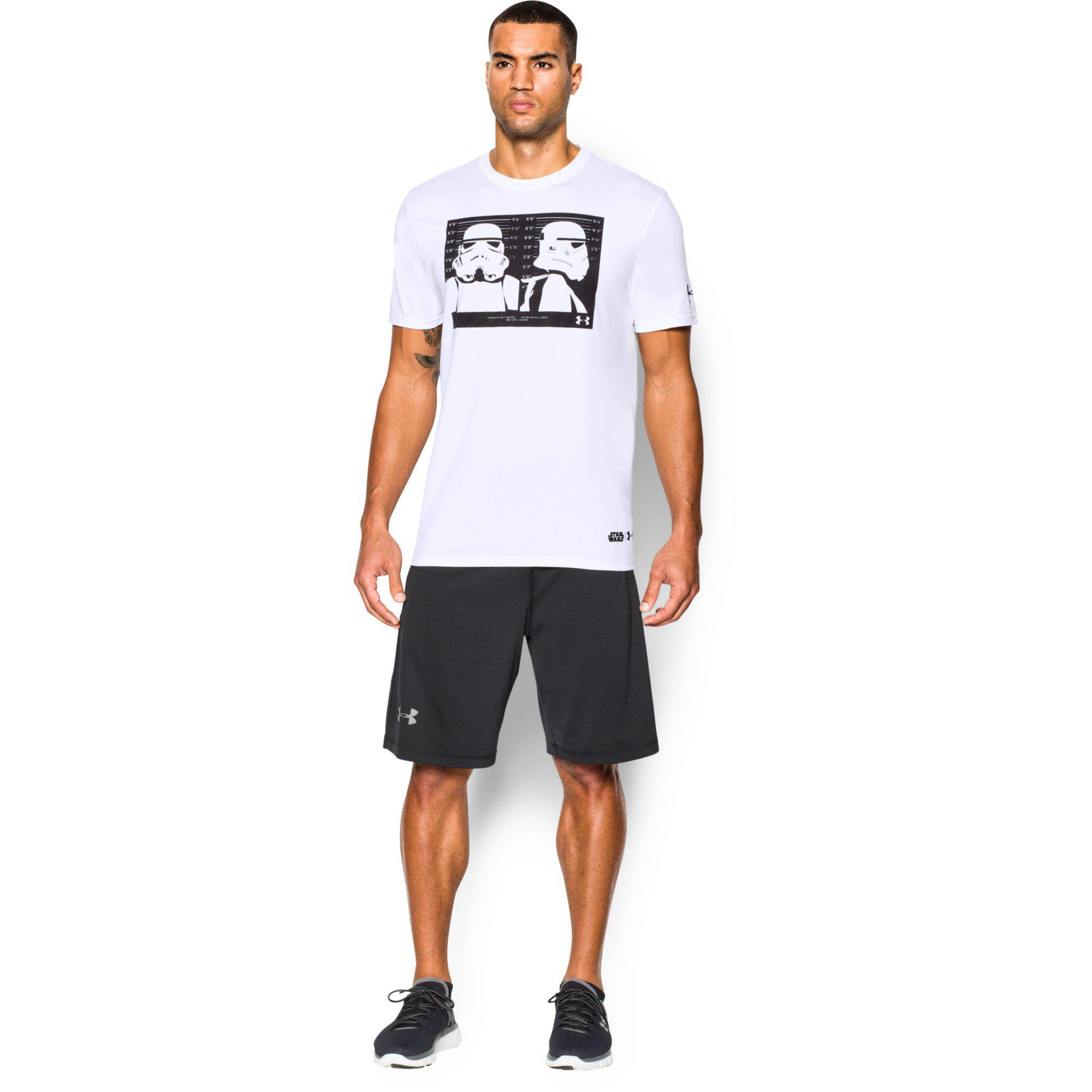 Under Armour Mens Star Wars Trooper Line-Up Short Sleeve Tee - White ...