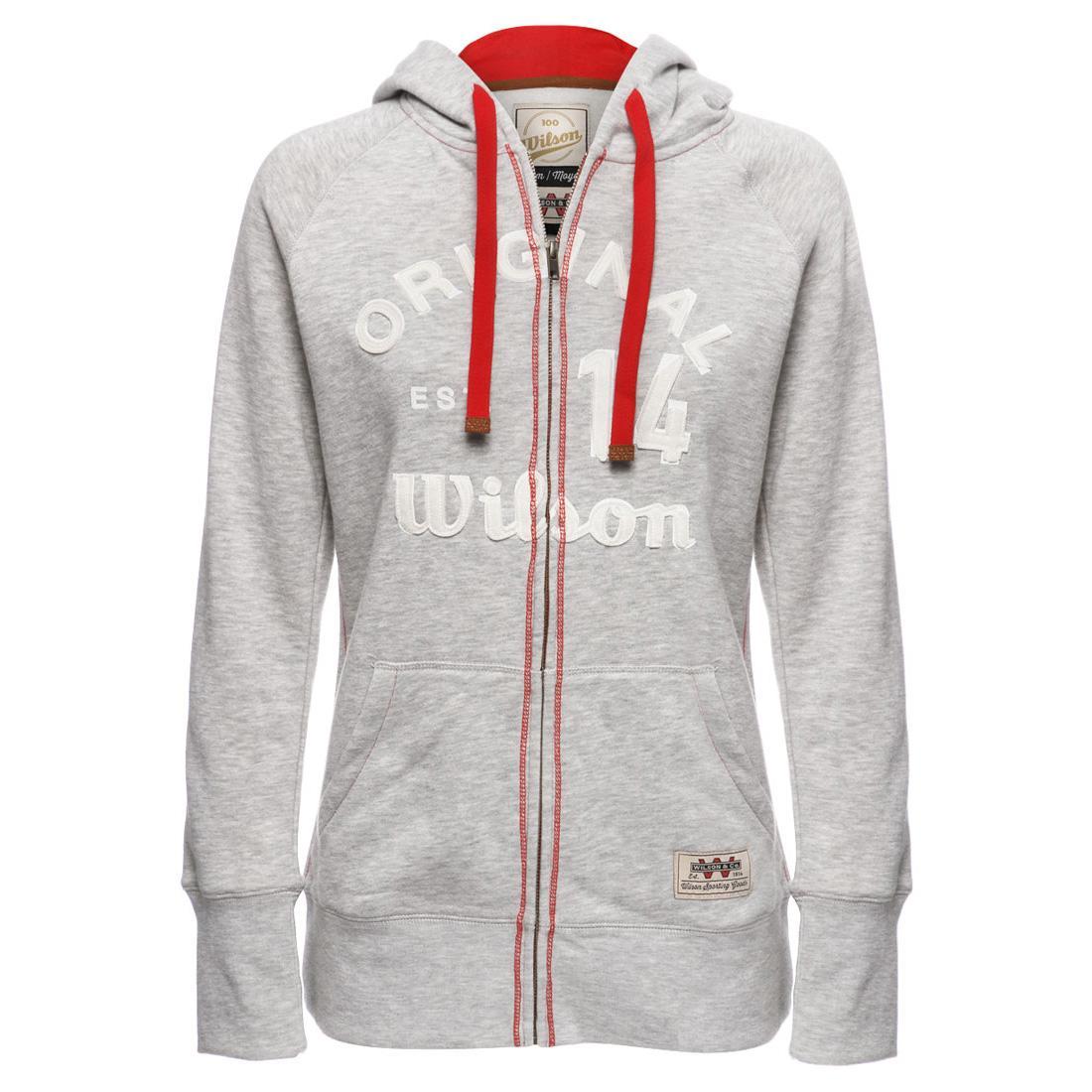 Wilson Womens "Est 14" Full Zip Hoodie - Grey - Tennisnuts.com