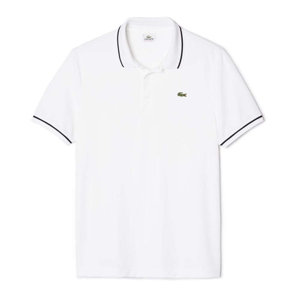 Lacoste Mens Original Fit Sport Polo - White/Navy - Tennisnuts.com
