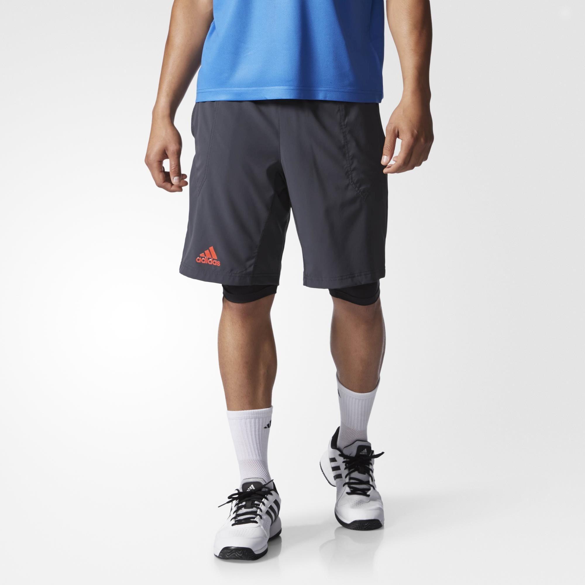 Adidas Mens Adizero Bermuda Shorts - Dark Grey/Black - Tennisnuts.com