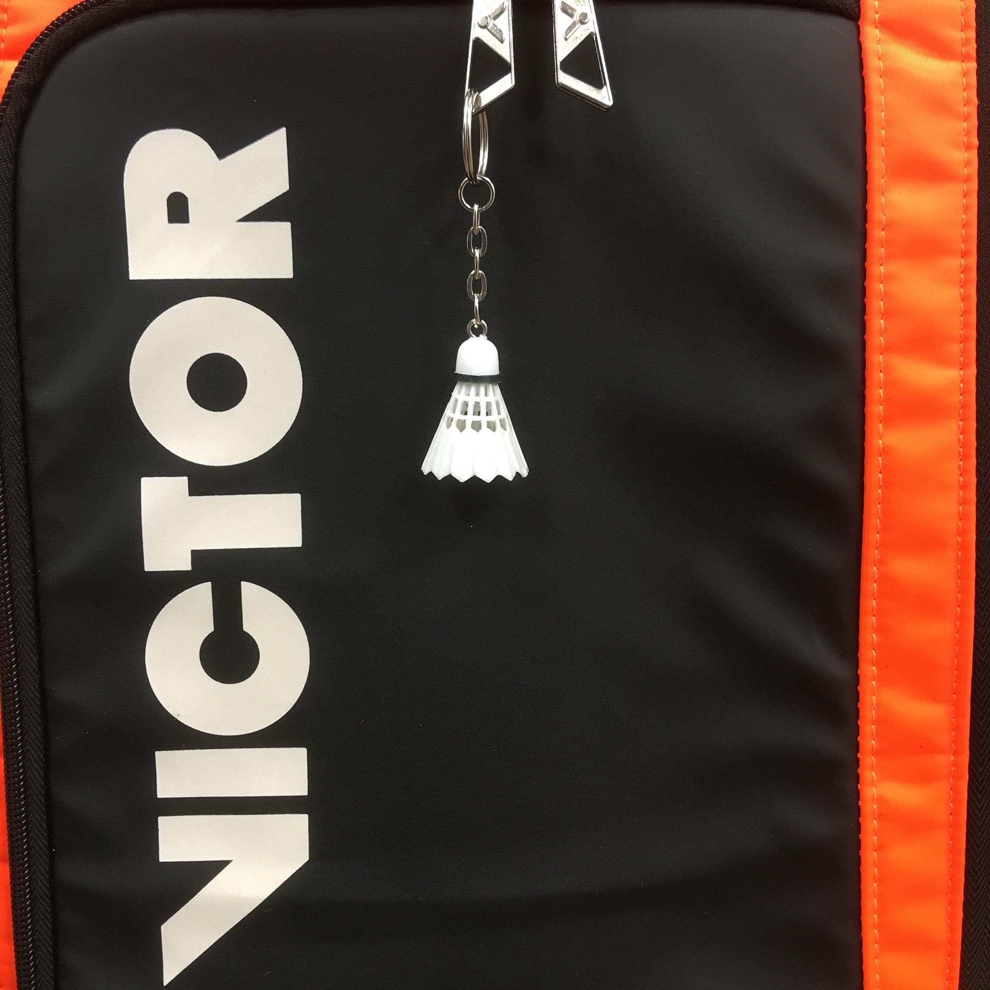 Victor Shuttlecock Keychain - Silver - Tennisnuts.com