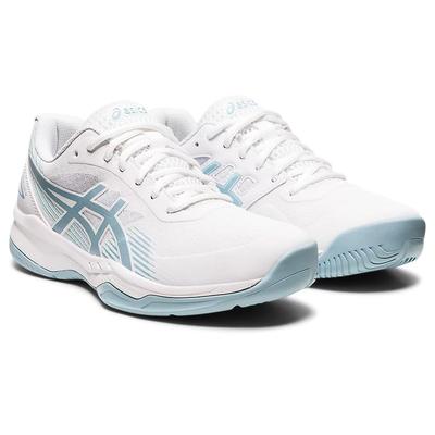 Asics Womens GEL-Game 8 Tennis Shoes - White/Smoke Blue - Tennisnuts.com