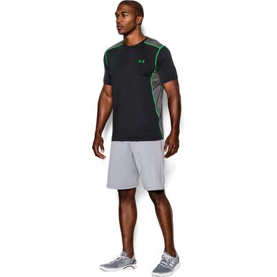 Under Armour Mens Raid Short Sleeve Tee - Black/Green - Tennisnuts.com