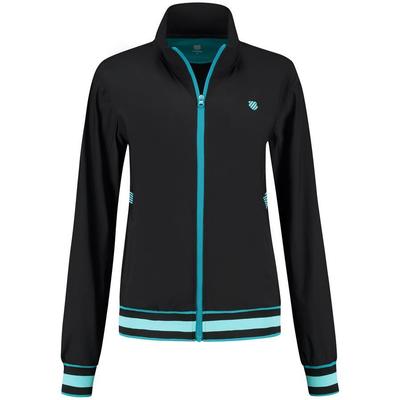 K Swiss Womens Hypercourt Warn Up Jacket Limo Black Algiers Blue Tennisnuts