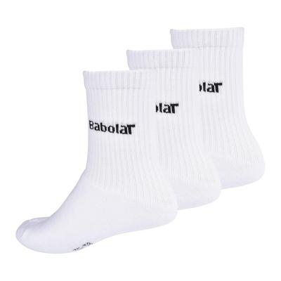 Babolat Tennis Socks - Pack Of 3 Pairs (White) - Tennisnuts.com