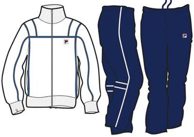 Fila Mens PowerPlay Tracksuit - White/Peacoat - Tennisnuts.com
