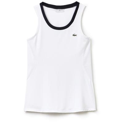 Lacoste Sport Womens Tennis Crew Tank Top - White/Navy