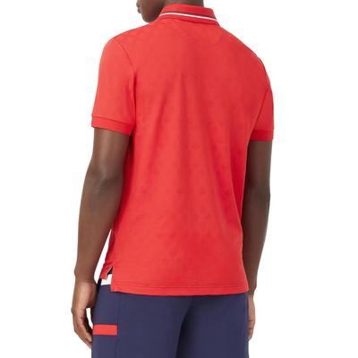 Fila Mens Tennis Jacquard Polo - Chinese Red