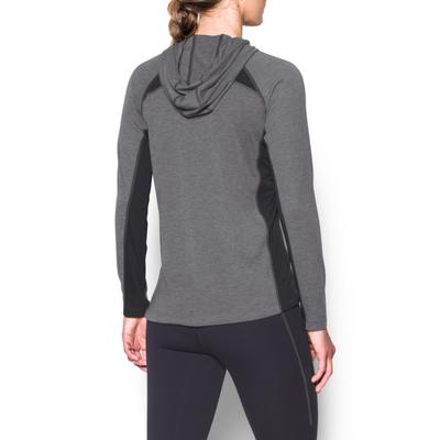 Under Armour Womens Threadborne Train Hoodie Carbon Heather Grey Extra Large Carbon