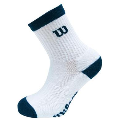 Wilson Kids Crew Socks (3 Pairs) - White/Navy (size 12.5 - 3 ...