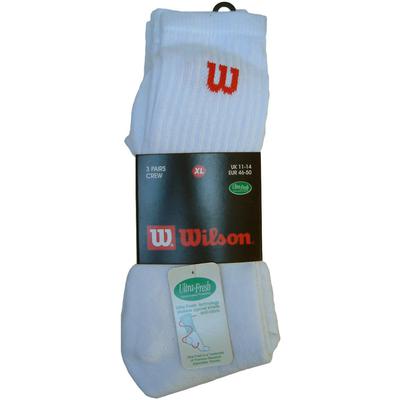 Wilson Crew Socks - White (3 pack) (All Sizes)