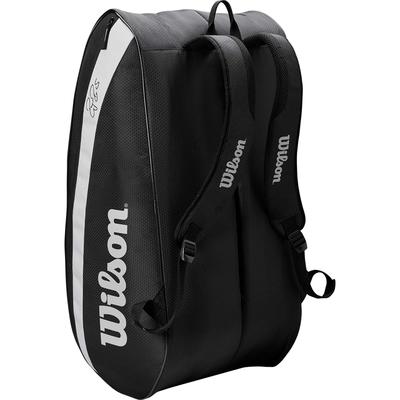 Wilson Federer Team 12 Racket Bag - Black/White - Tennisnuts.com