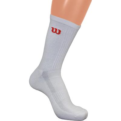 Wilson Mens Tennis Premium Crew Socks - White (3 Pairs) (Size 6-11 ...
