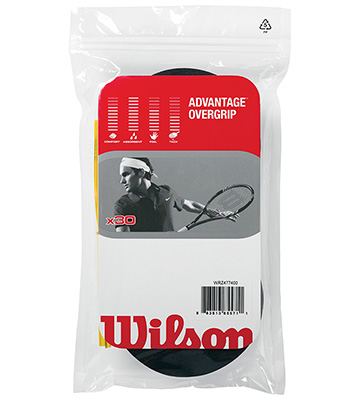 Wilson Advantage Overgrips (Pack of 30) - Black - Tennisnuts.com