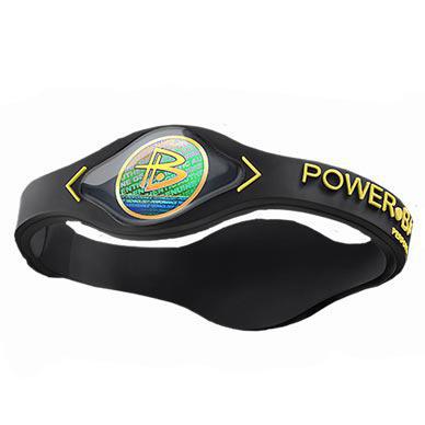 Power Balance Wristband - Black with Yellow Lettering - Tennisnuts.com
